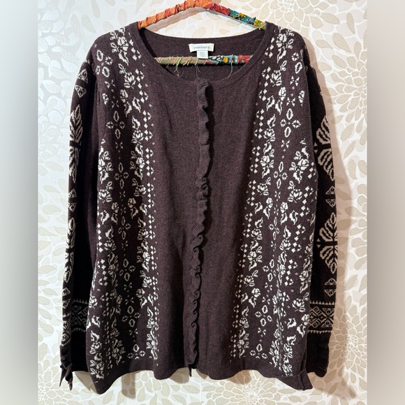 Sundance | Sweaters | Sundance Burgundy Fair Isle Wool Zipper Boho ...